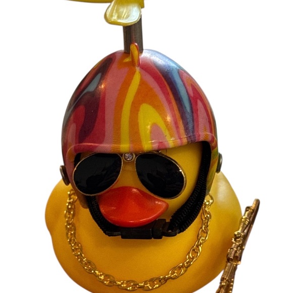 Accessories | Colorful Rubber Duck With Helmet And Sunglasses | Poshmark